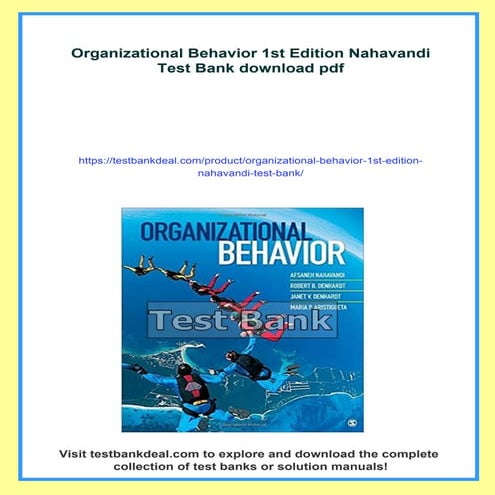 Organizational Behavior 1st Edition Nahavandi Test Bank | PDF