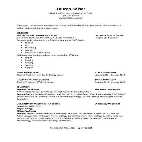 Kaiser,Lauren Resume | PDF