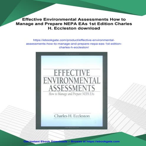 Effective Environmental Assessments How to Manage and Prepare NEPA EAs ...