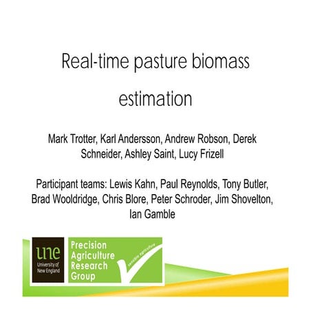 Real-time pasture biomass estimation by Karl Andersson | PDF