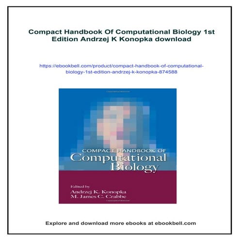 Compact Handbook Of Computational Biology 1st Edition Andrzej K Konopka | PDF