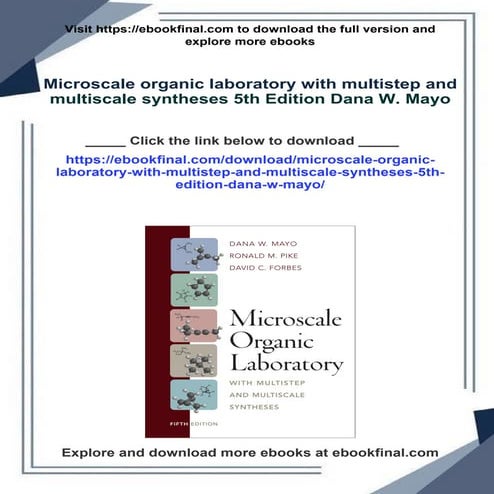 Microscale organic laboratory with multistep and multiscale syntheses ...