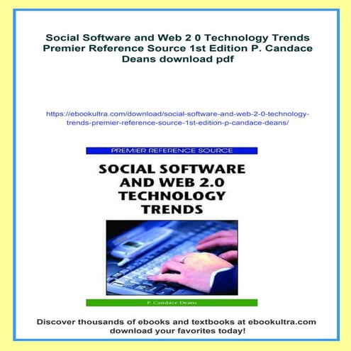 Social Software and Web 2 0 Technology Trends Premier Reference Source 1st Edition P. Candace ...