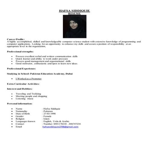 Hafsa Resume | DOCX