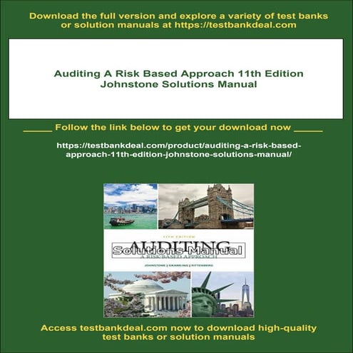Auditing A Risk Based Approach 11th Edition Johnstone Solutions Manual ...
