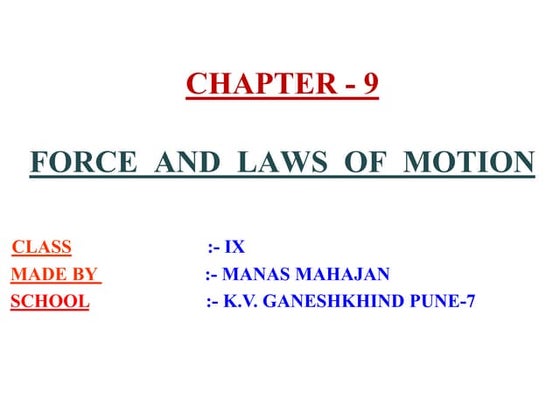 force and laws of motion | PPT