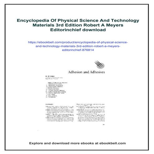 Encyclopedia Of Physical Science And Technology Materials 3rd Edition ...
