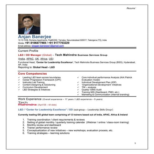 Wipro resume