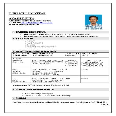 akash dutta cv 1 | DOC