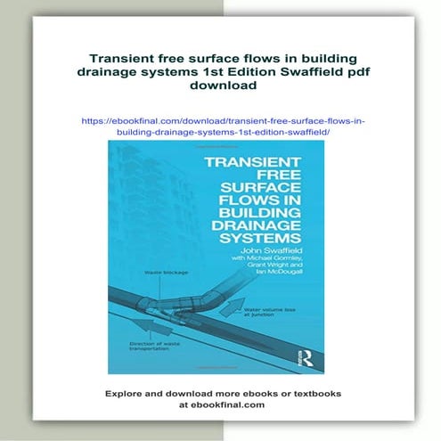 Transient free surface flows in building drainage systems 1st Edition ...