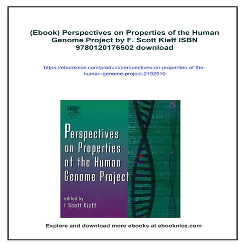 (Ebook) Perspectives on Properties of the Human Genome Project by F ...