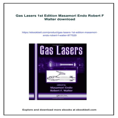 Gas Lasers 1st Edition Masamori Endo Robert F Walter | PDF