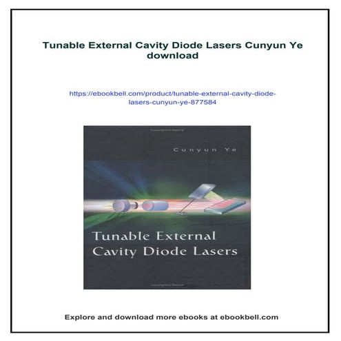 Tunable External Cavity Diode Lasers Cunyun Ye | PDF