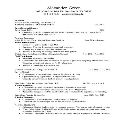 Alex Green Resume | DOCX