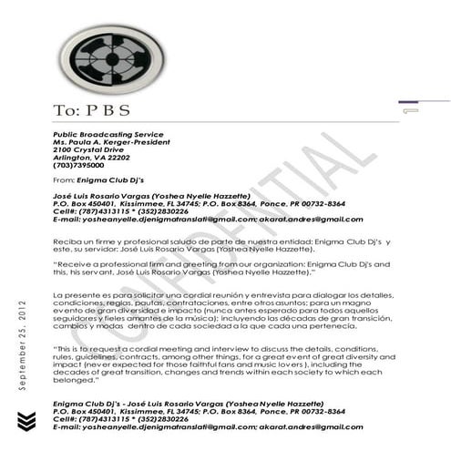 PBS Official Proposal | DOCX | World/International Music | Music