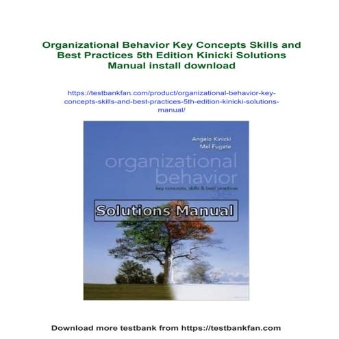 Organizational Behavior Key Concepts Skills and Best Practices 5th ...