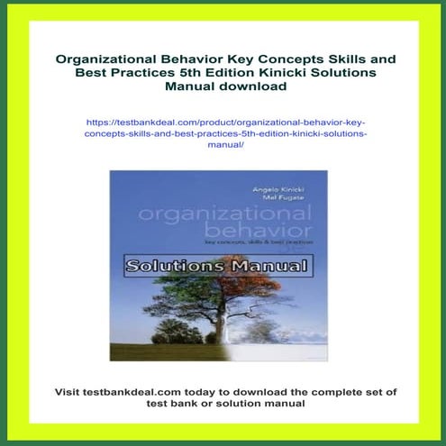 Organizational Behavior Key Concepts Skills and Best Practices 5th ...