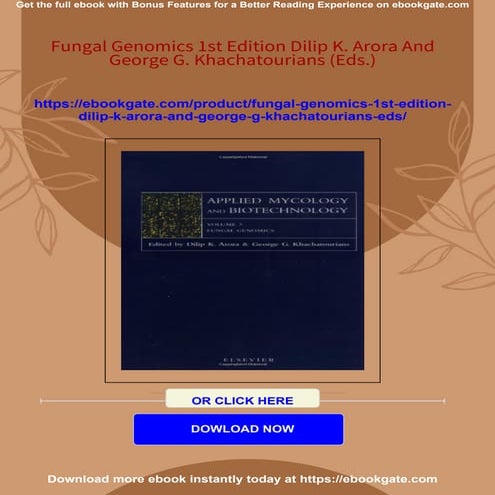Fungal Genomics 1st Edition Dilip K. Arora And George G. Khachatourians ...