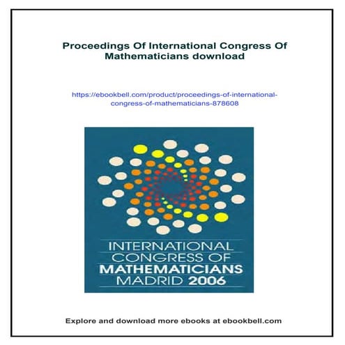 Proceedings Of International Congress Of Mathematicians | PDF