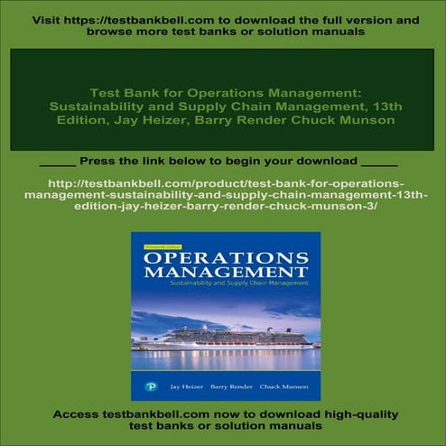 Test Bank for Operations Management: Sustainability and Supply Chain ...