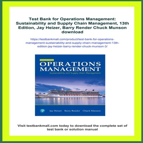Test Bank for Operations Management: Sustainability and Supply Chain ...