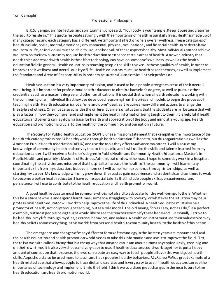 Professional Philosophy