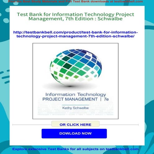 Test Bank for Information Technology Project Management, 7th Edition ...
