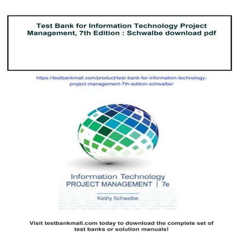 Test Bank for Information Technology Project Management, 7th Edition ...