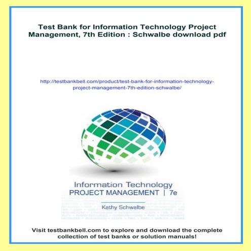 Test Bank for Information Technology Project Management, 7th Edition ...