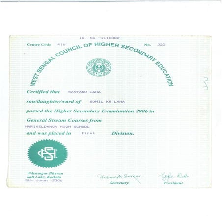 H.S.Certificate | PDF