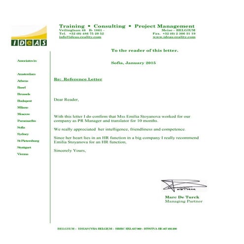 Ref Letter emmy | PDF | Human Resources | Business