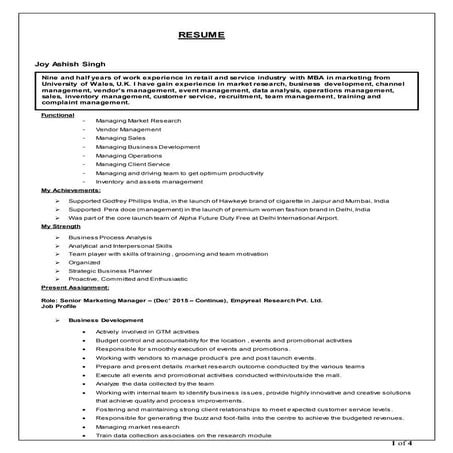 Curriculum Vitae-Joy.Singh | PDF