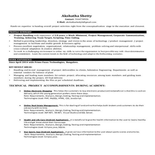 Akshatha New Resume | DOCX | Computing | Technology & Computing