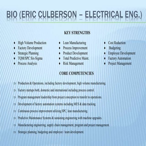 BIO (Eric Culberson – Electrical Eng | PPTX