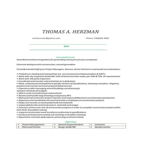 Rick Resume No. 14 | DOCX