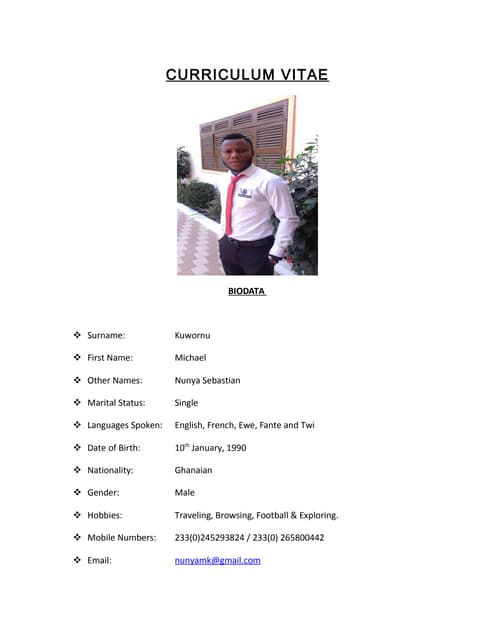 Joseph Gitani - CV | DOC