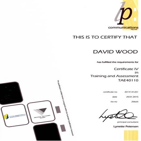 CertIV_T&A_Certificate | PDF