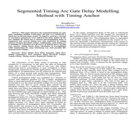 Segmented Timing Arc Gate Delay Modelling Method with Timing Anchor PVT | PDF