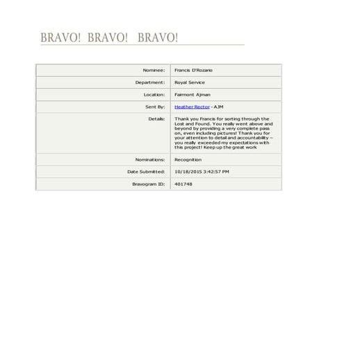 BRAVO DATE 18.10.15