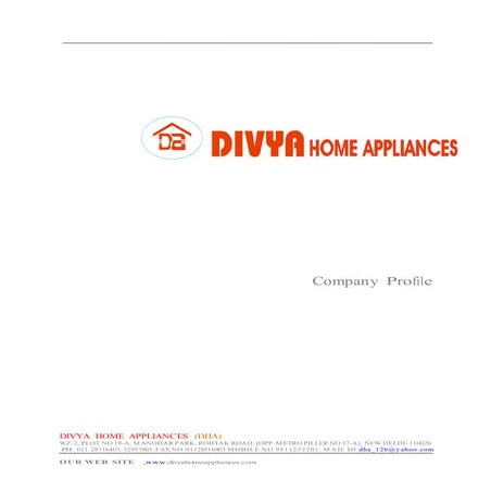 COMPANY PROFILE DIVYA HOME APPLIANCES | DOCX