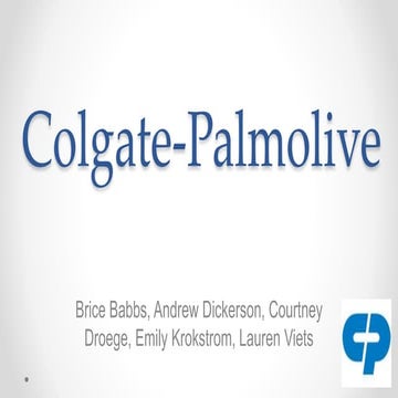 Colgate Palmolive Final Presentation 4.27