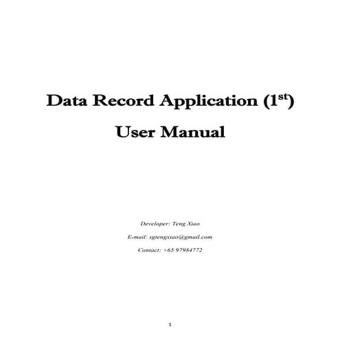 User Manual (DataApplication) | PDF