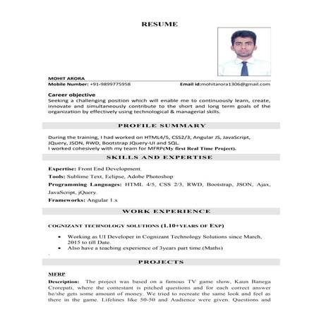shiva resume | DOCX