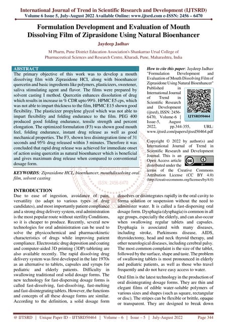 Formulation And Evaluation Of Fast Dissolving Tablets Pdf