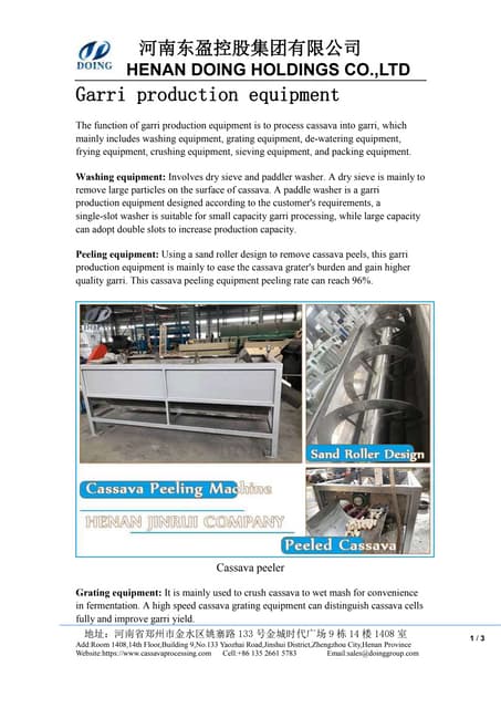 Fully automatic Garri processing plant design | PDF | Home Appliances ...