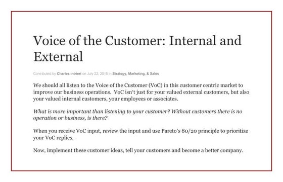 Voice of customer process | PPT