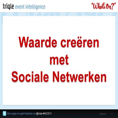 #NCCE11 themasessie "Waarde creëren met Sociale Netwerken" | PPT