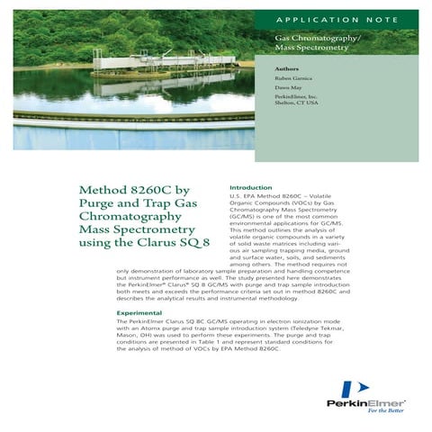 Method 8260C by Purge and Trap Gas Chromatography Mass Spectrometry ...