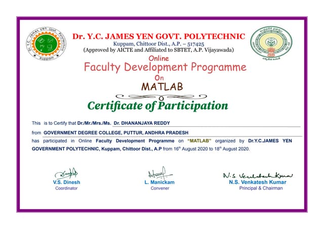 FDP Certificate