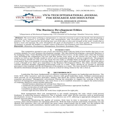 The Business Development Ethics | PDF